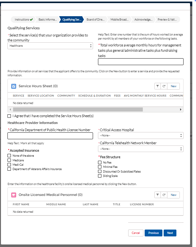 CTF Application Submission - Healthcare Community Based Organizations